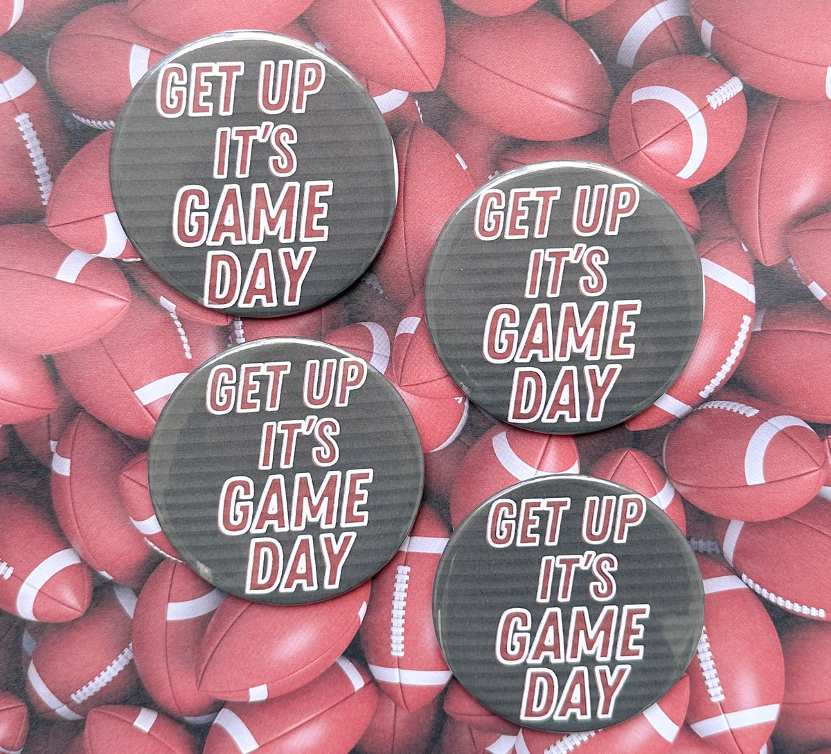 GET UP ITS GAMEDAY BUTTON – Leigh + Letters