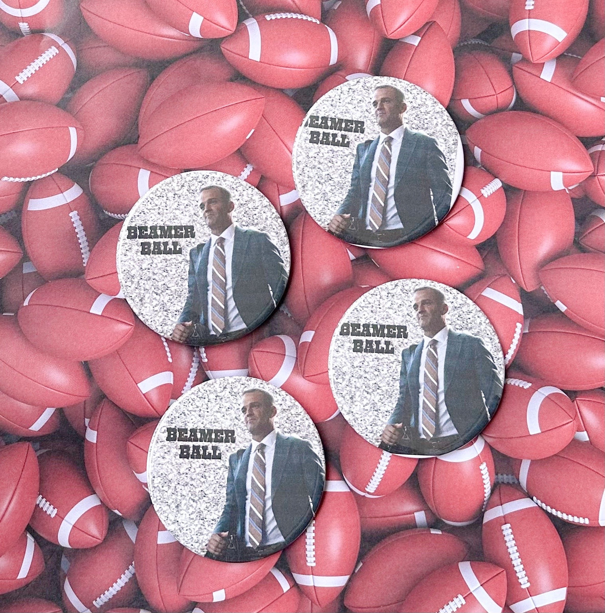 BEAMER BALL GLITTER BUTTON – Leigh + Letters