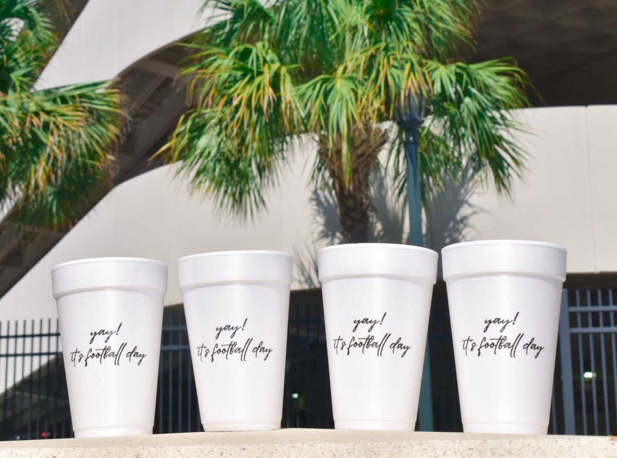 YAY! ITS FOOTBALL DAY STYRO CUPS – Leigh + Letters