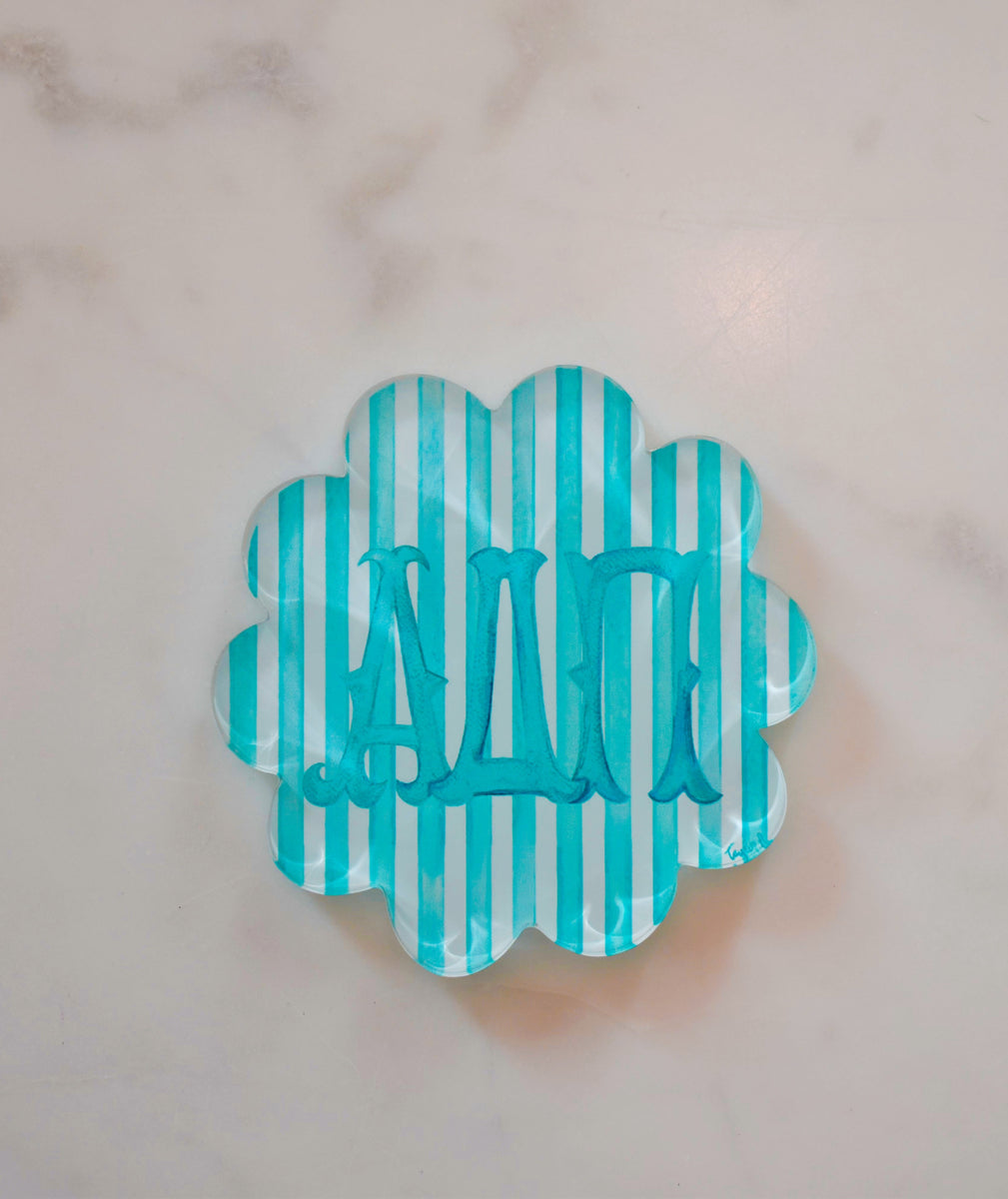 SORORITY ACRYLIC SCALLOP COASTER – Leigh + Letters
